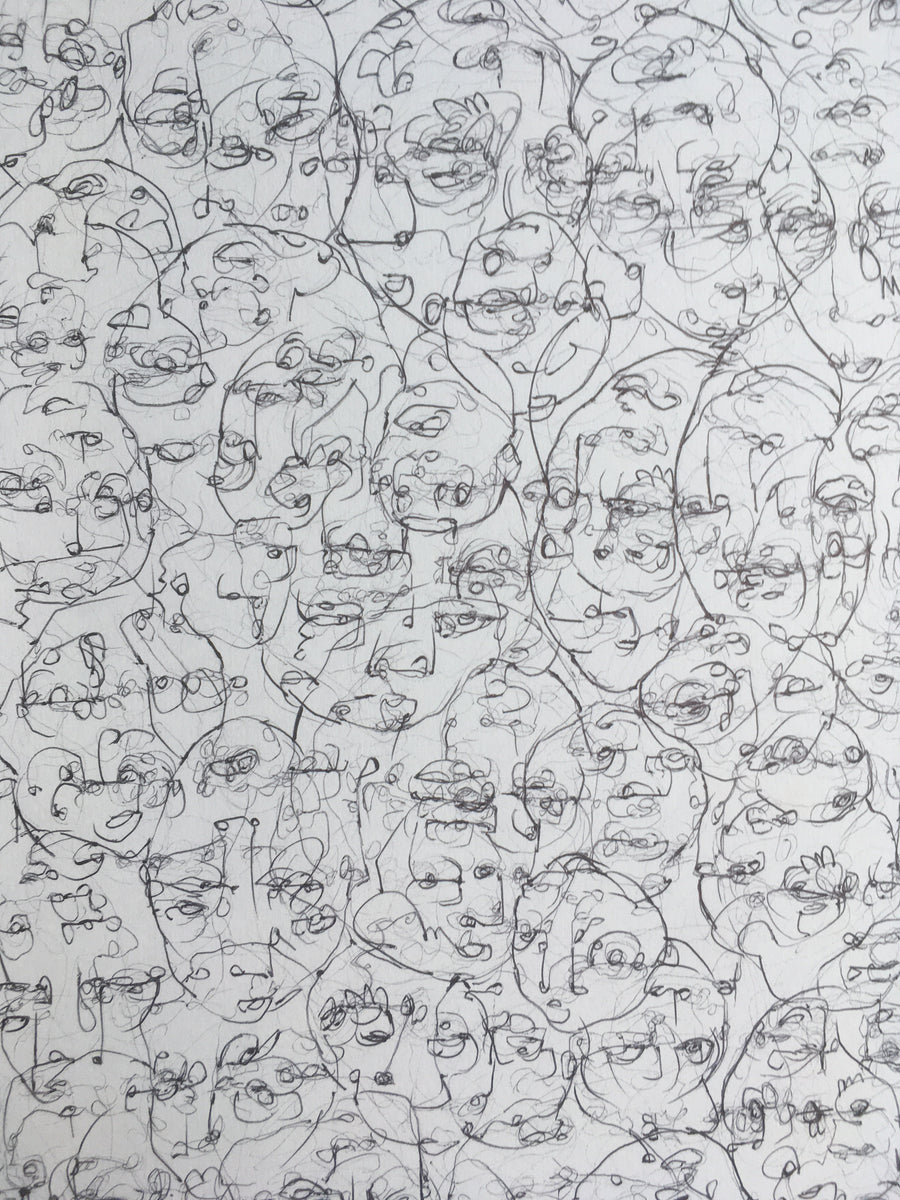 Lucid Faces #3 - original ink on paper- A2 – tamburlaine.art